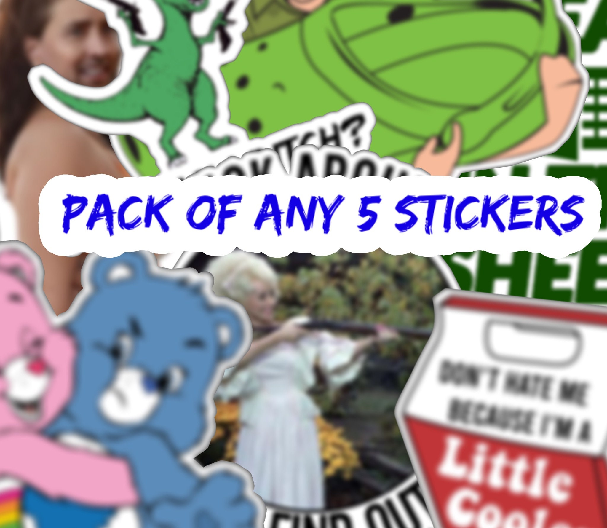 Any 5 Sticker Pack Vinyl Sticker, Vinyl Decal Sticker for Laptops, Cars ...