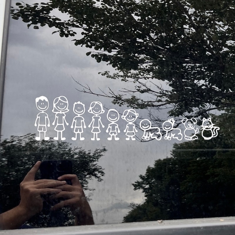Cat Car Family Stickers - Etsy