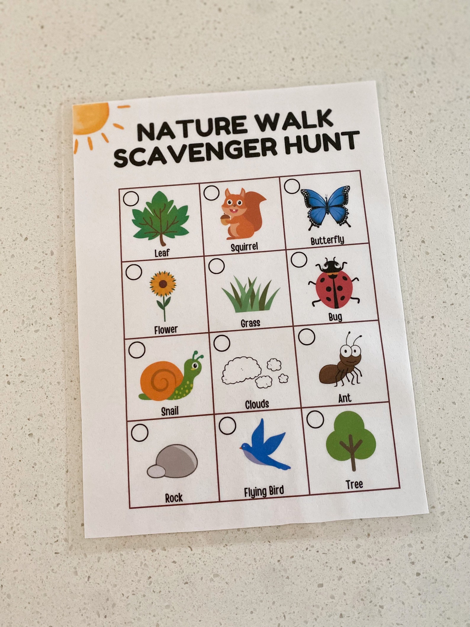 Nature Walk Scavenger Hunt Cute Printbale for Kids, Outdoor Family ...