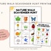 Nature Walk Scavenger Hunt Cute Printbale for Kids, Outdoor Family ...