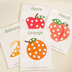 Dot-a-dot Fruit Activity Sheets, Preschool Toddler Printable ...