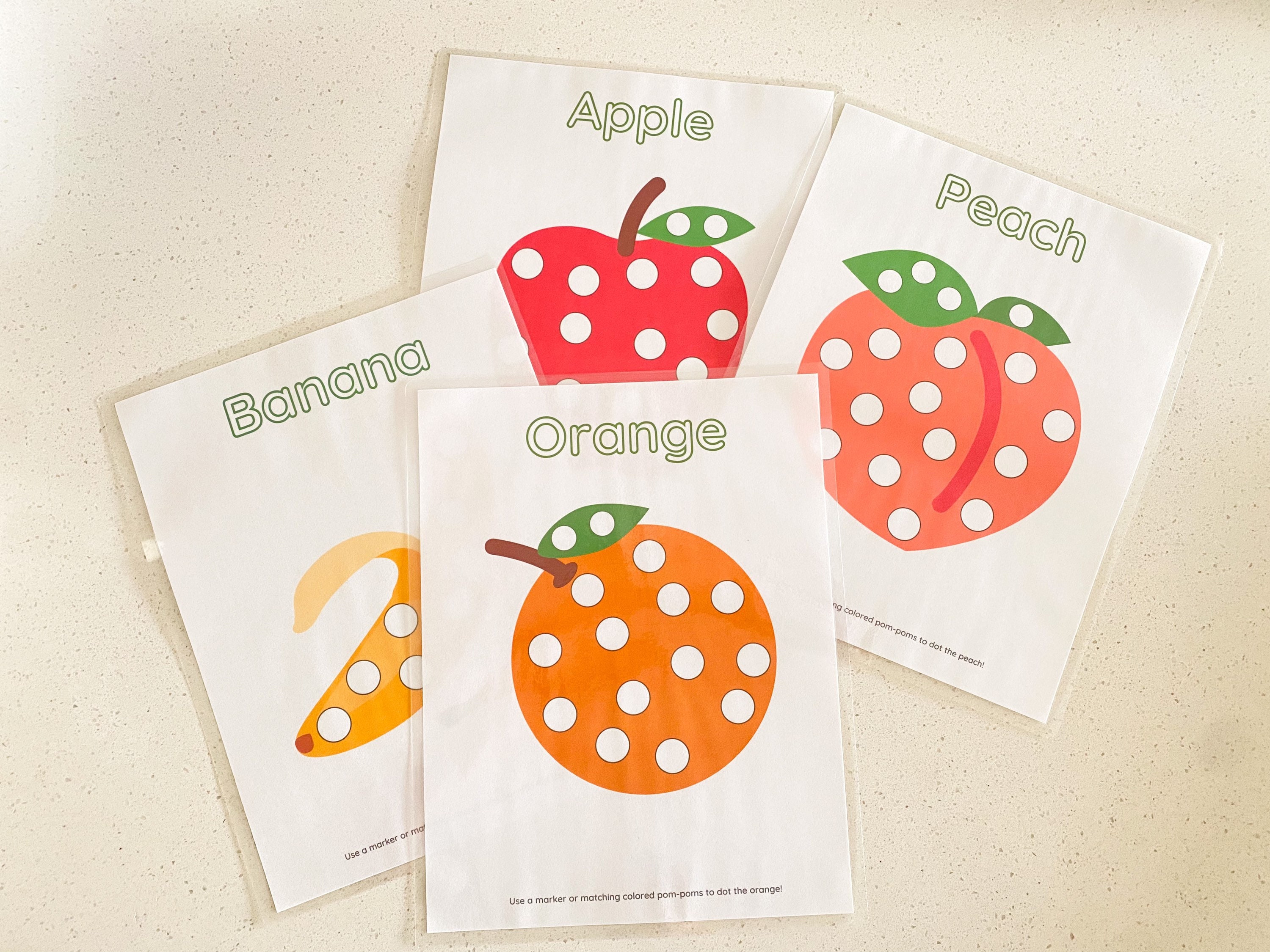Dot-a-dot Fruit Activity Sheets, Preschool Toddler Printable ...
