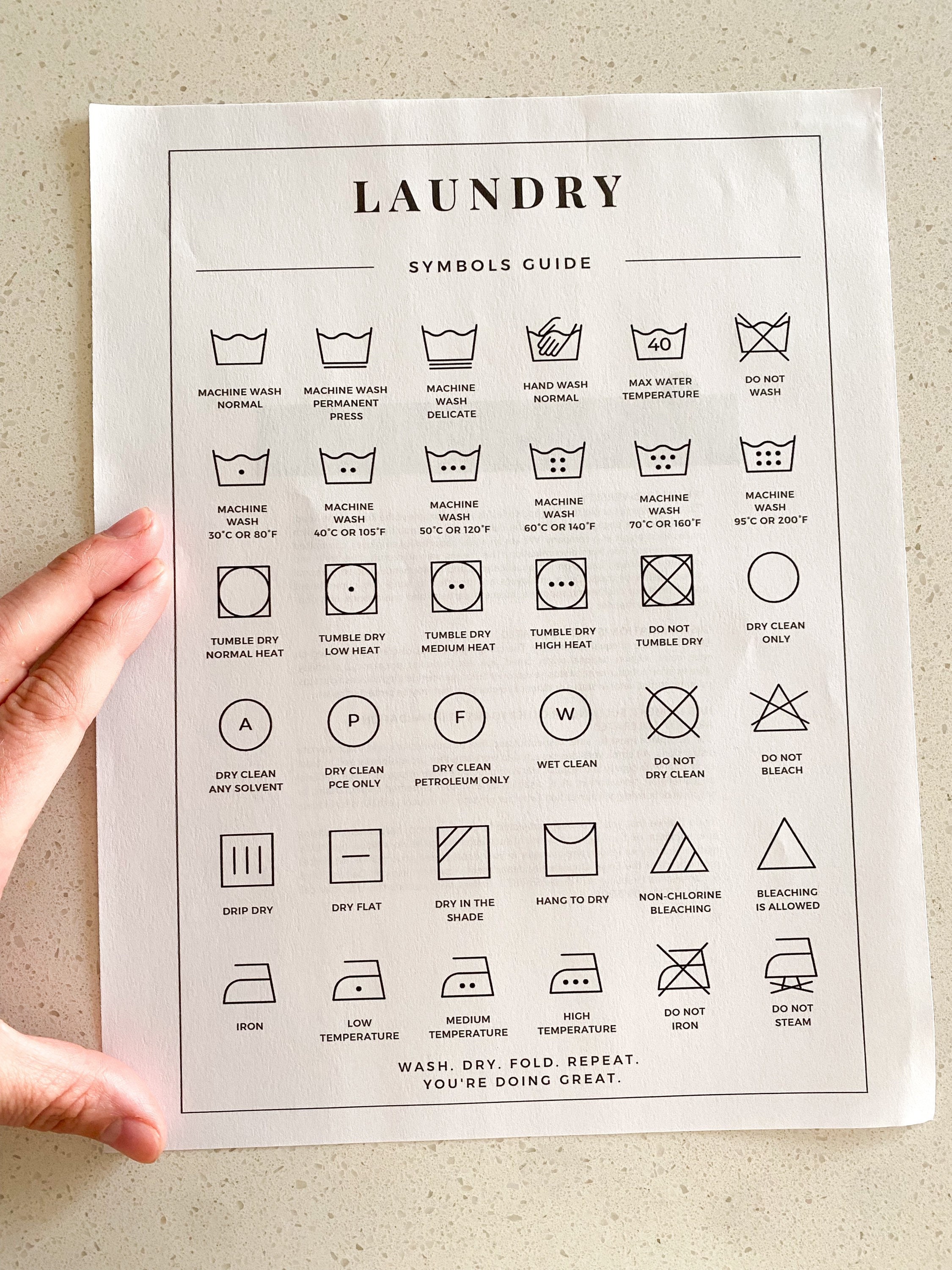 Cute Laundry Symbol Printable Simple Home Print Minimalist - Etsy