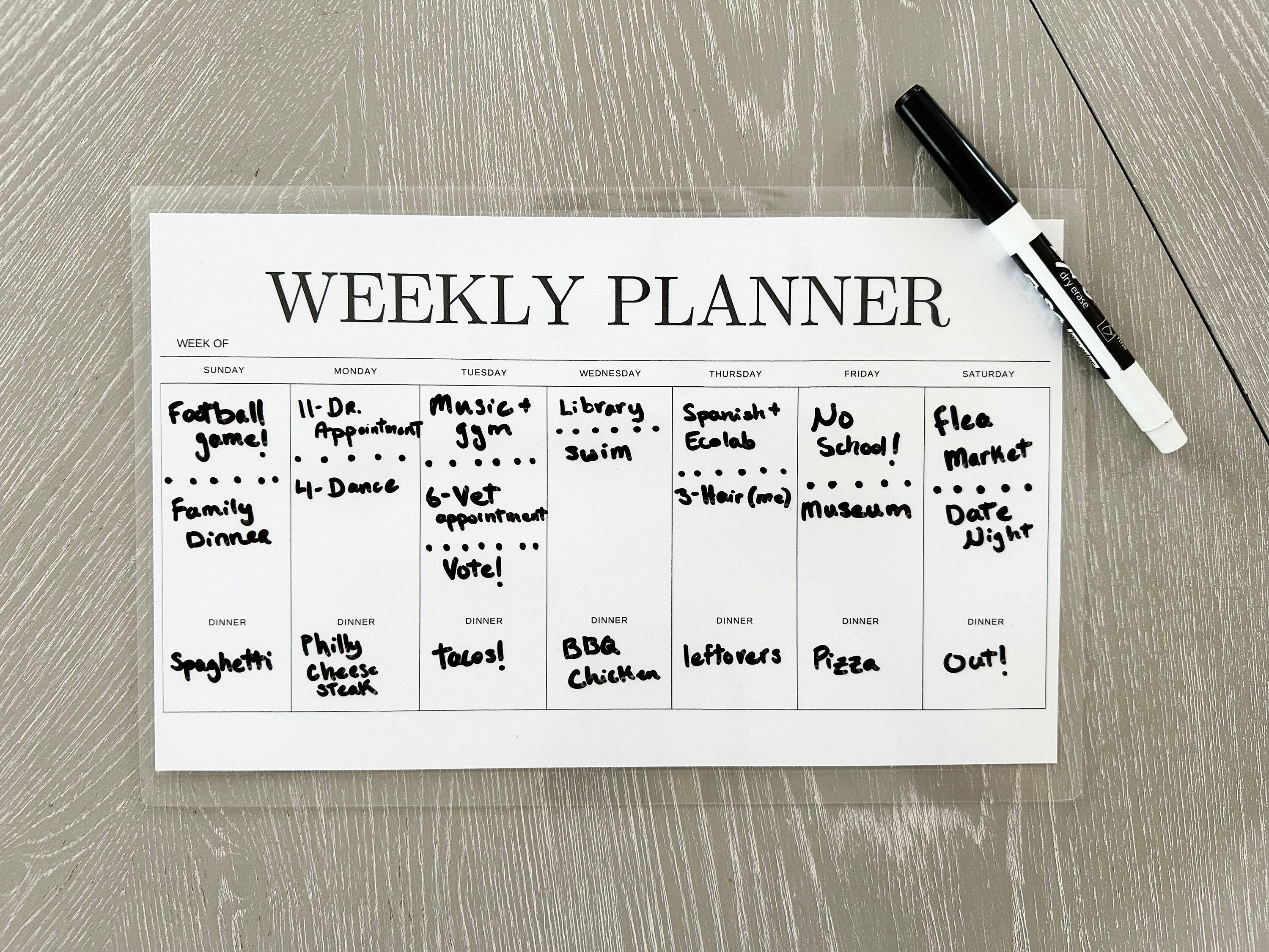 Cute Weekly Planner Printable, Simple Home Print, Minimalist Room Decor ...