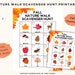 Fall Themed Nature Walk Scavenger Hunt Cute Printbale for Kids, Outdoor ...