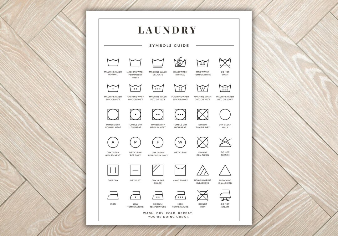 Cute Laundry Symbol Printable, Simple Home Print, Minimalist Room Decor ...