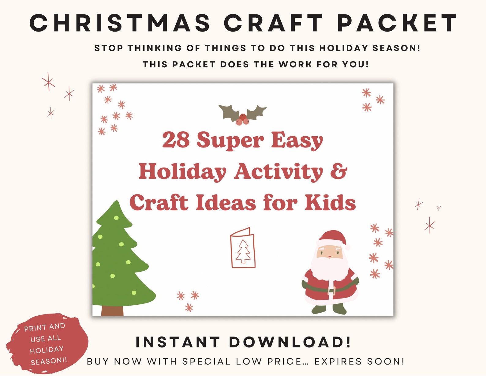 Holiday Activities and Crafts for Kids Printable, Super Easy Christmas ...