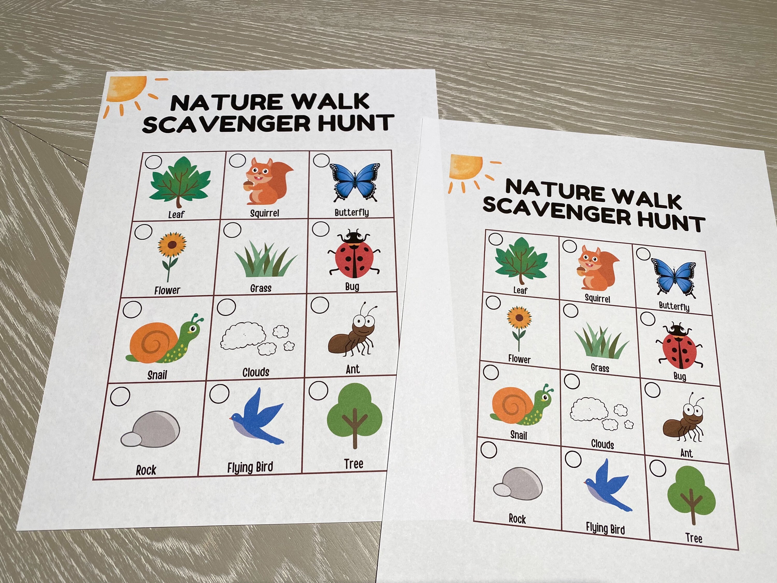 Nature Walk Scavenger Hunt Cute Printbale for Kids, Outdoor Family ...