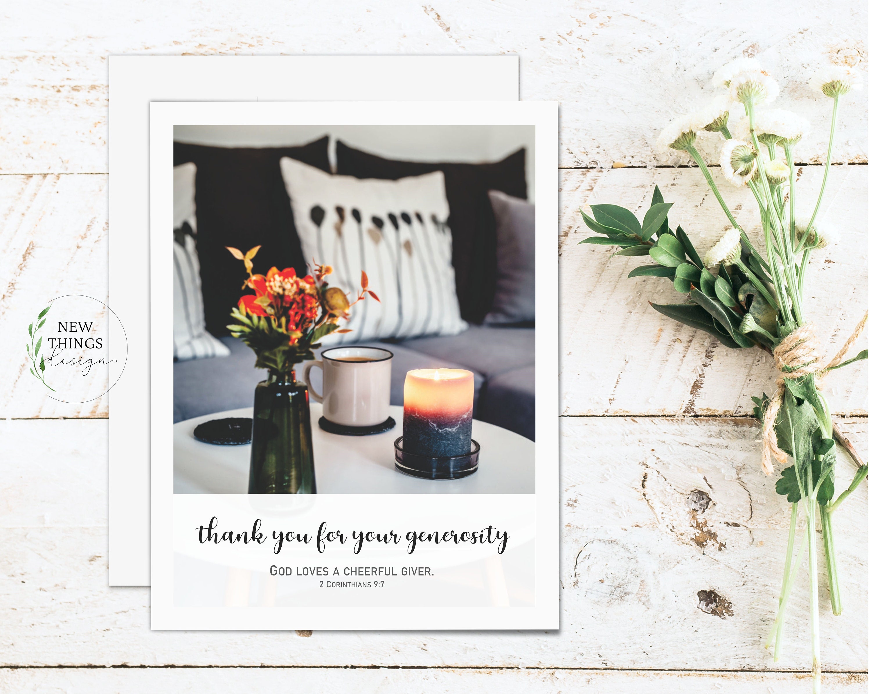 Thank You for Your Generosity Card | Thank You Card | Hospitality Card ...