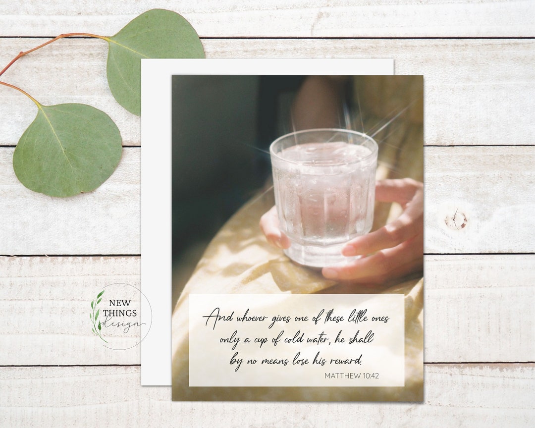 Cup of Water Card | Mom Card | Scripture Encouragement Card | Foster ...