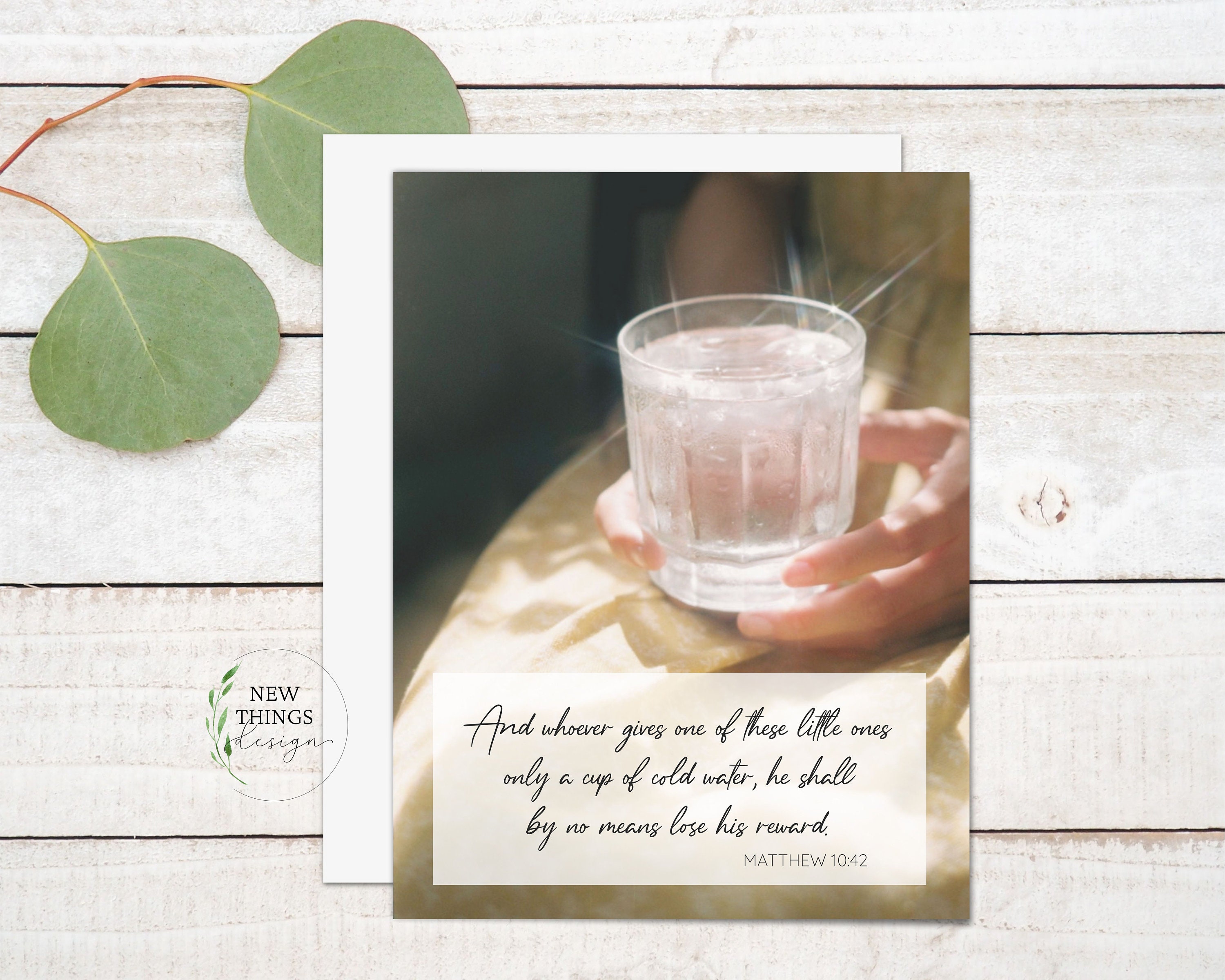 Cup of Water Card | Mom Card | Scripture Encouragement Card | Foster ...
