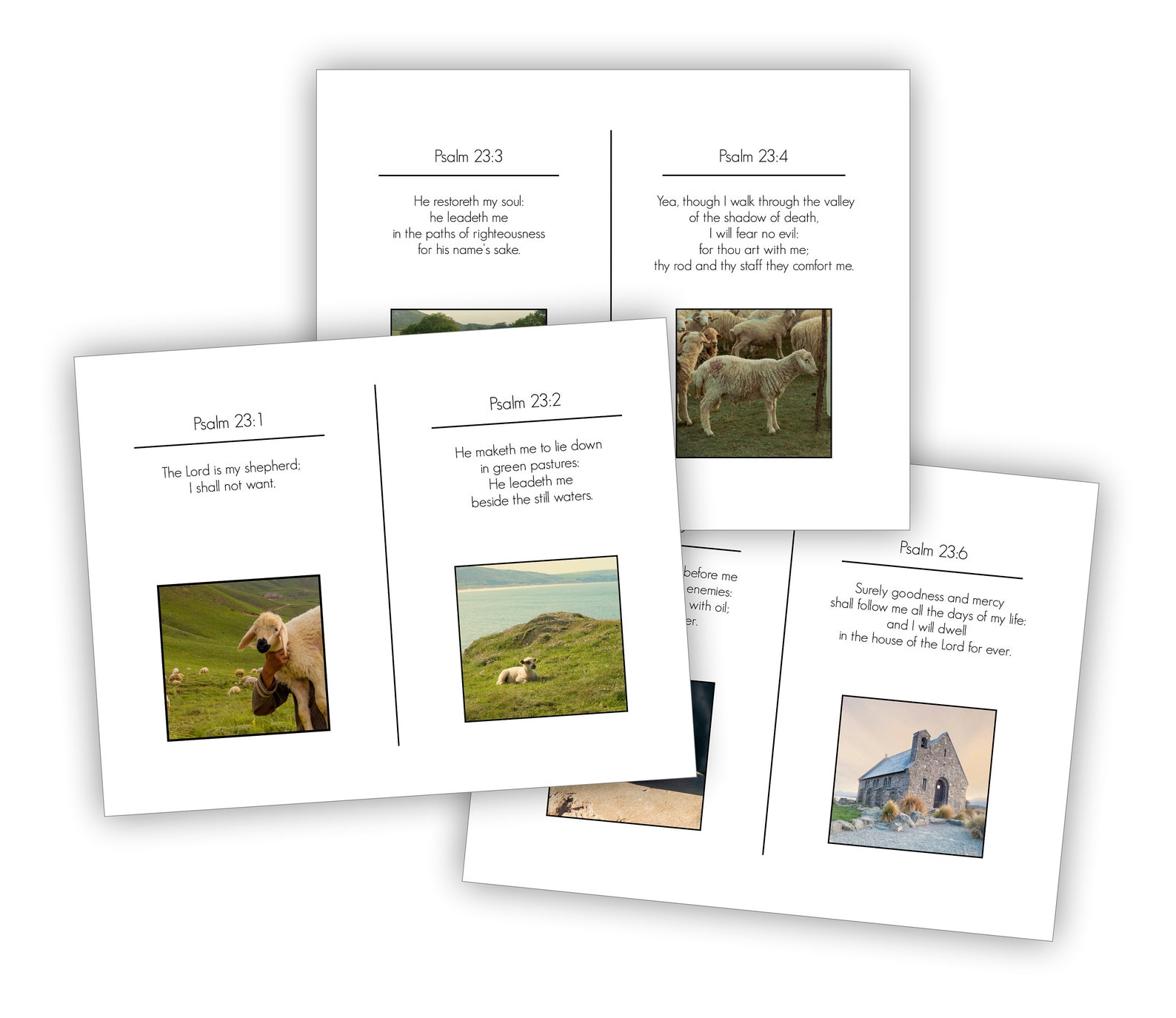 Bible Memory Printable | Psalm 23 | KJV | Kids Bible Verses Printable ...