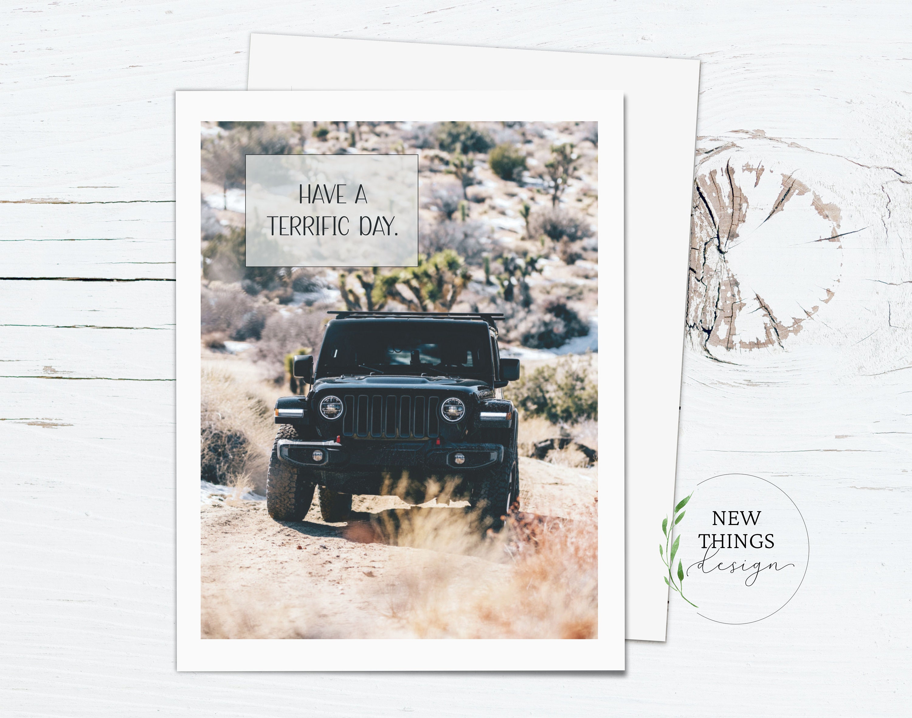 Have a Terrific Day Greeting Card | Jeep Card | A2 Greeting Card - Etsy