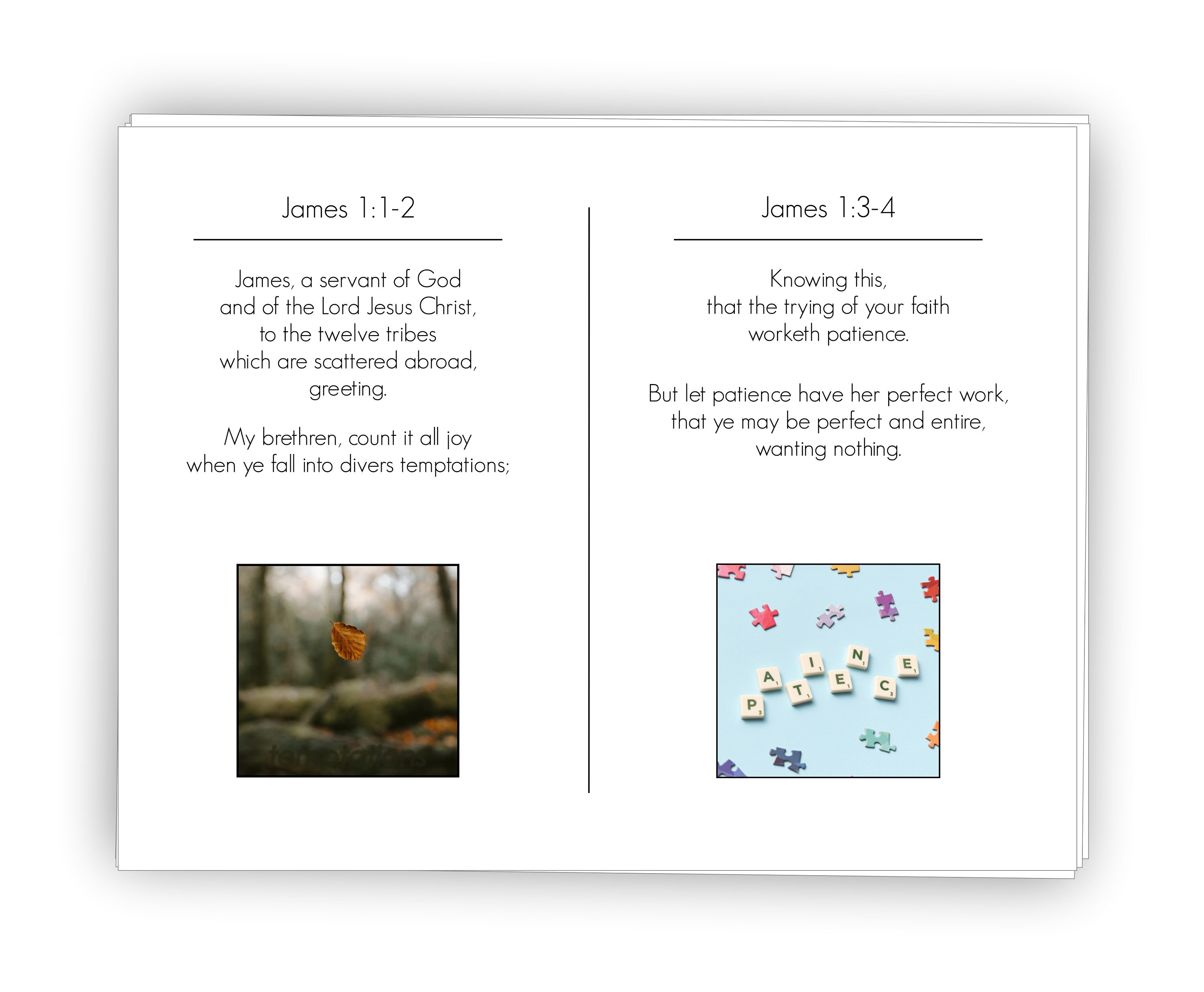 Bible Memory Printable | James 1 | KJV | Kids Bible Verses Printable ...