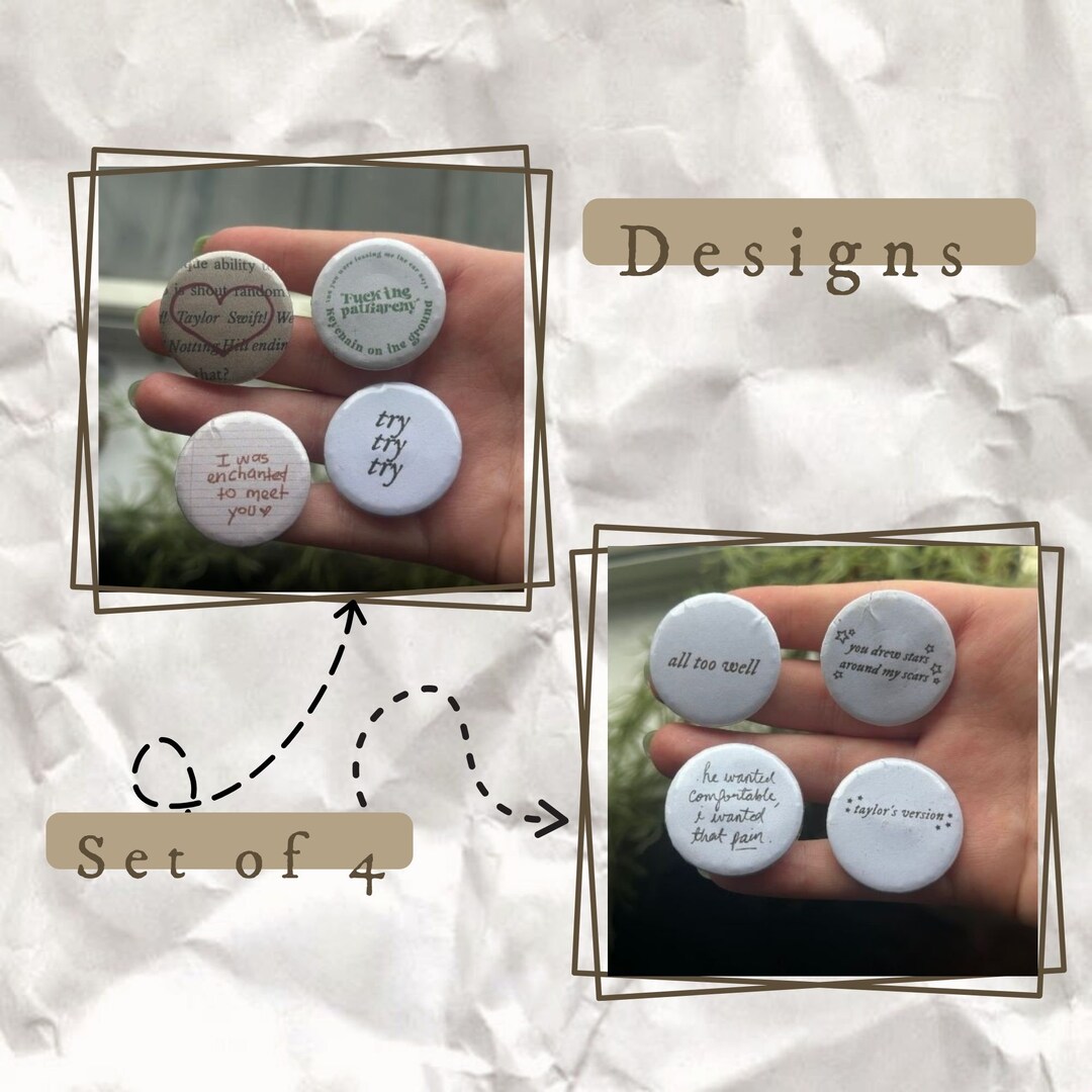 Taylor Swift Inspired Button Badge Collection Perfect for Swifties - Etsy