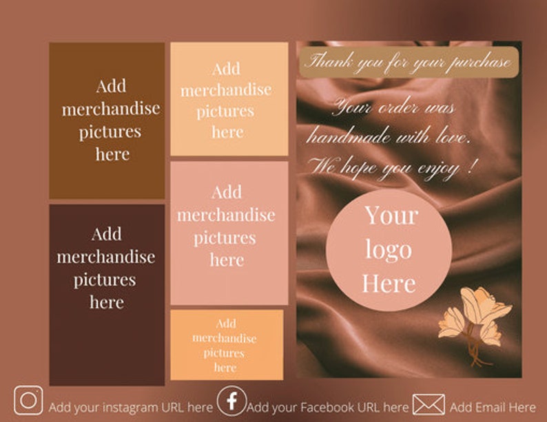 Beautiful Brown Thank You Business Card Template - Etsy