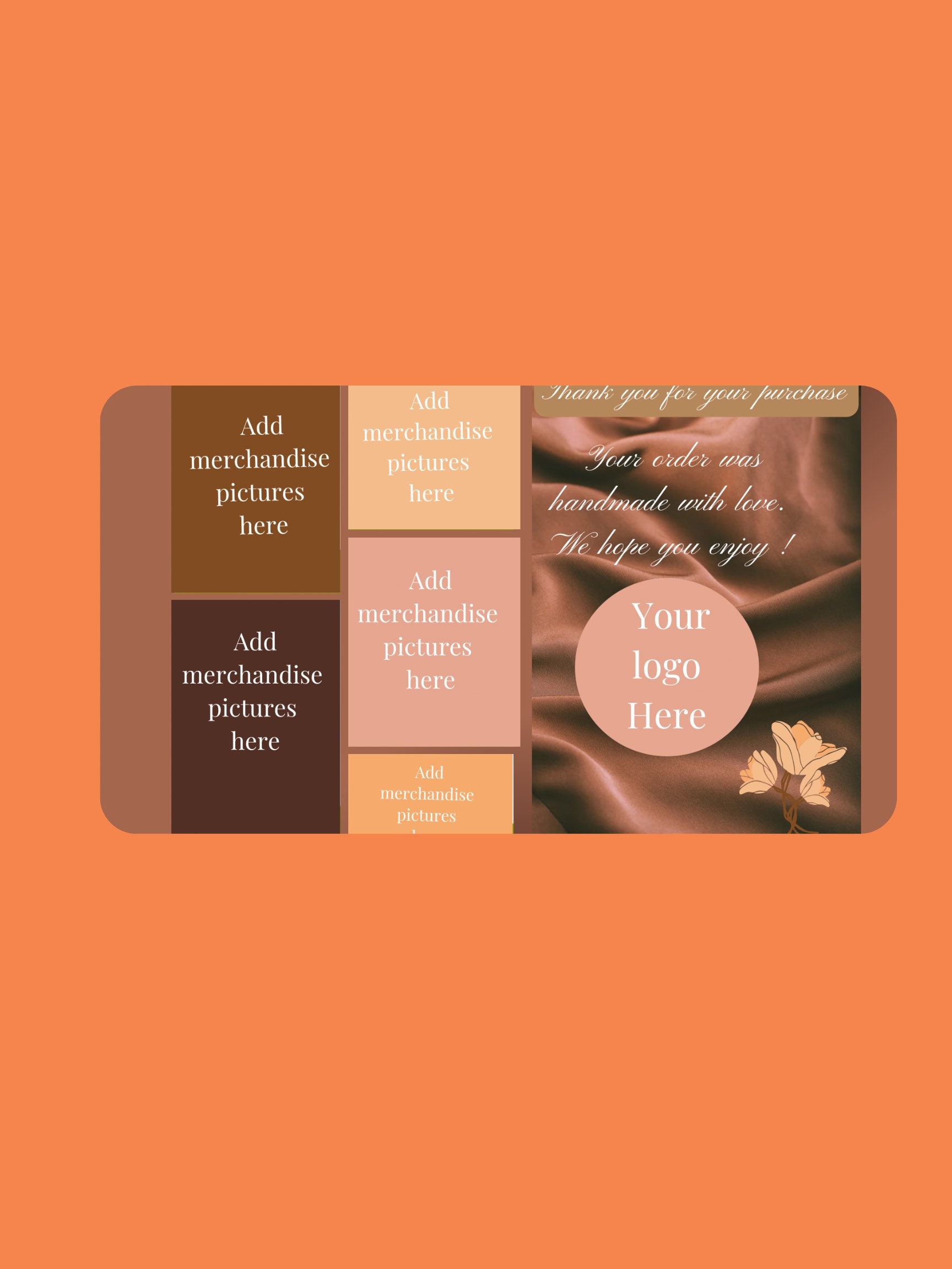 Beautiful Brown Thank You Business Card Template - Etsy