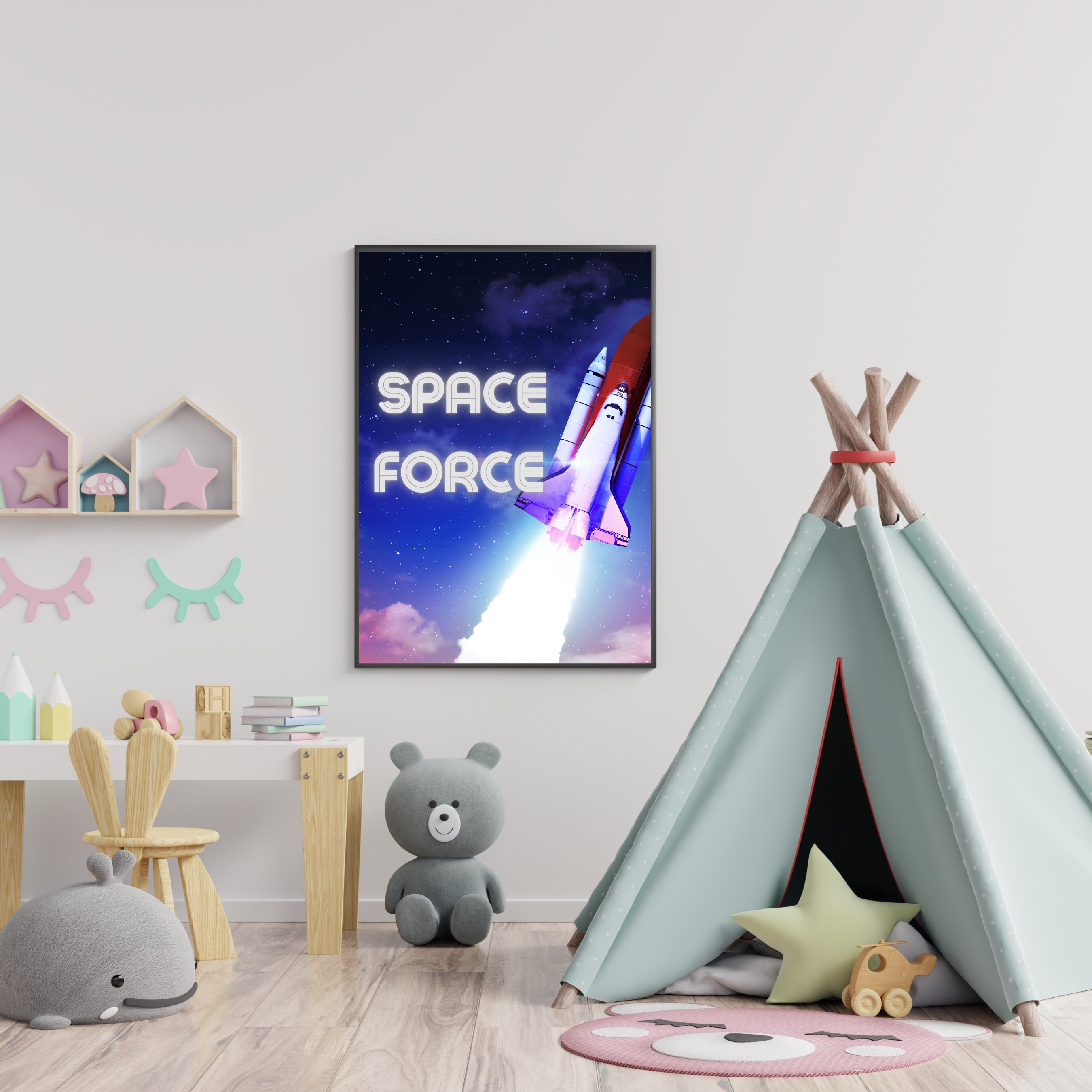 Vintage Space Force Satin Posters, Space Themed Matte Poster Wall Art ...