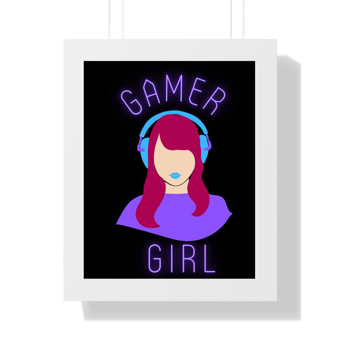 Gamer Girl Matte Game Room Wall Art, Pink Aesthetic, Kawaii Gamer, Cute ...