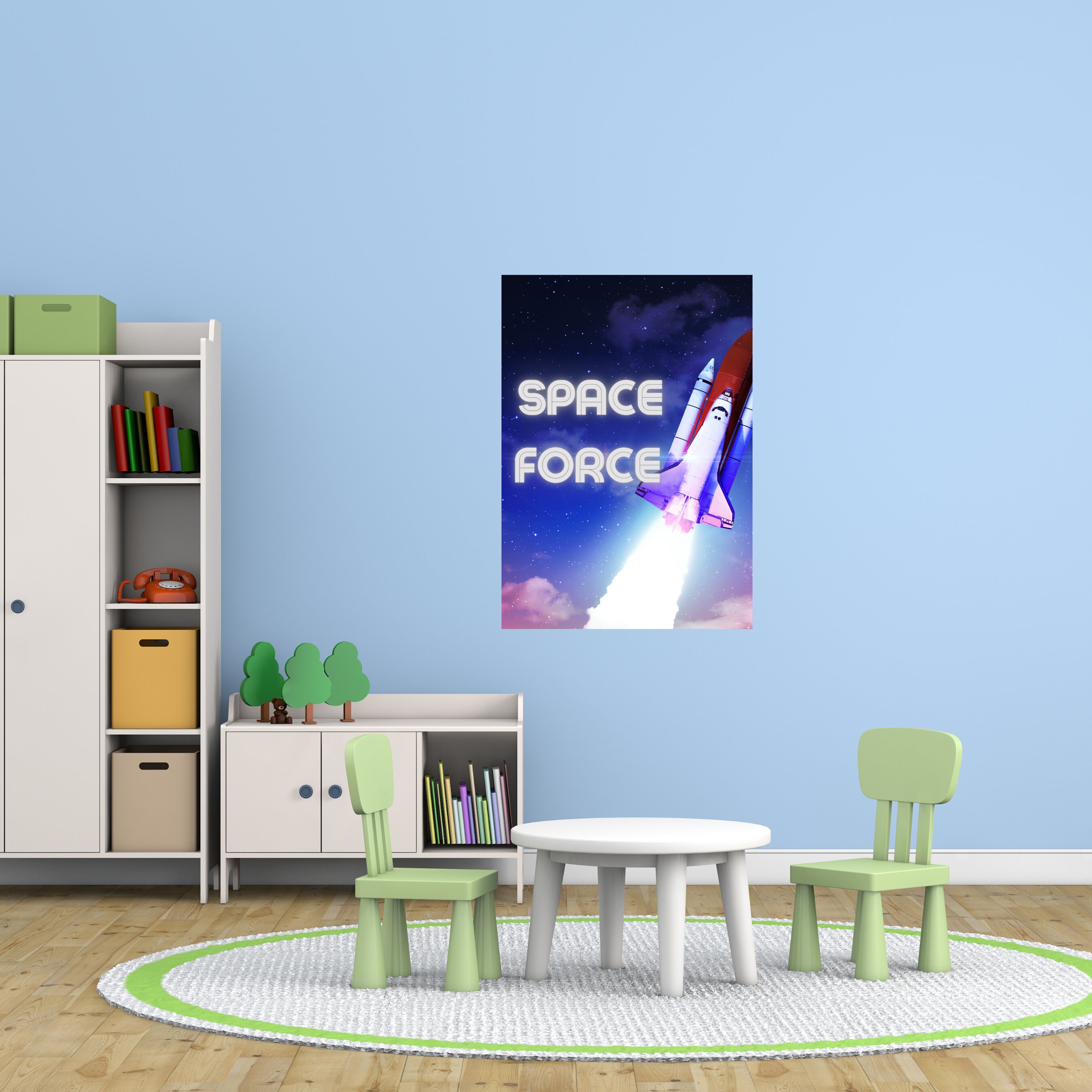Vintage Space Force Satin Posters, Space Themed Matte Poster Wall Art ...