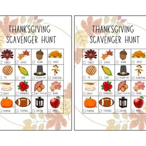 Printable Thanksgiving Scavenger Hunt, Fall Scavenger Hunt, Outdoor ...