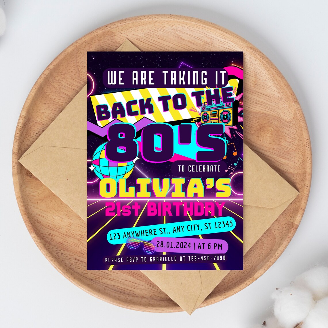 Back to the 80s Birthday Party Invitation, Printable 80s Themed ...