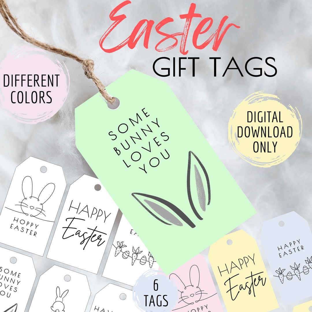 Minimalist Easter Gift Tags, Printable Easter Thank You Tags, Easter ...