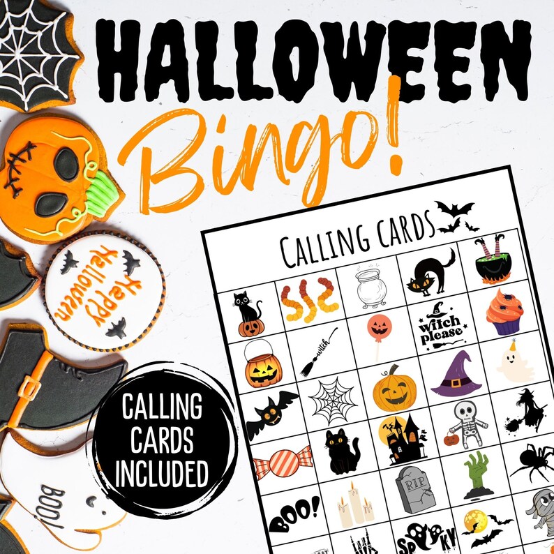 Halloween Bingo Cards Printable, Fall Birthday Party Game for Kids ...