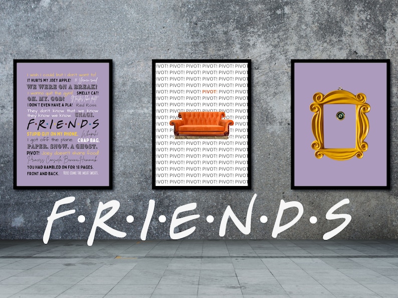 Printable Friends TV Show Wall Art Set of 3, Home Decor, Friends Poster ...