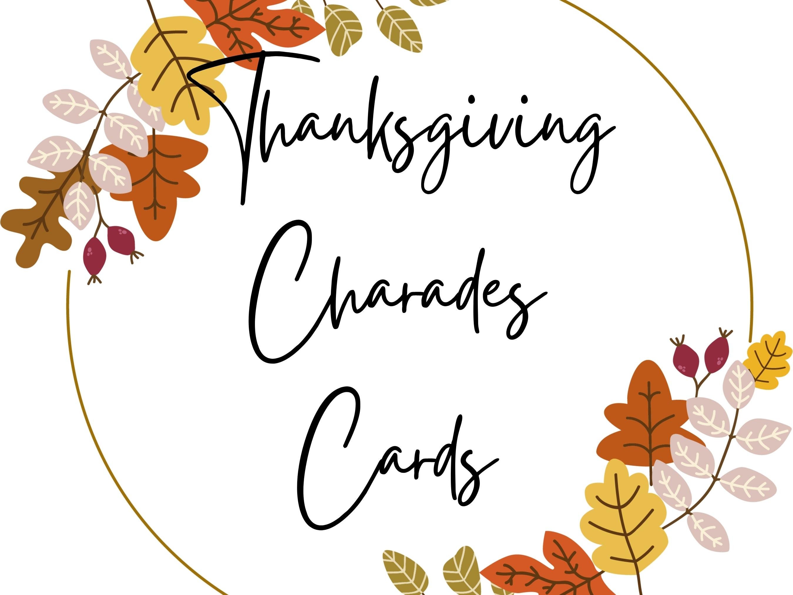 Printable 80 Thanksgiving CHARADES CARDS Holiday Party Game Etsy printable-80-thanksgiving-charades-cards-holiday-party-game-etsy