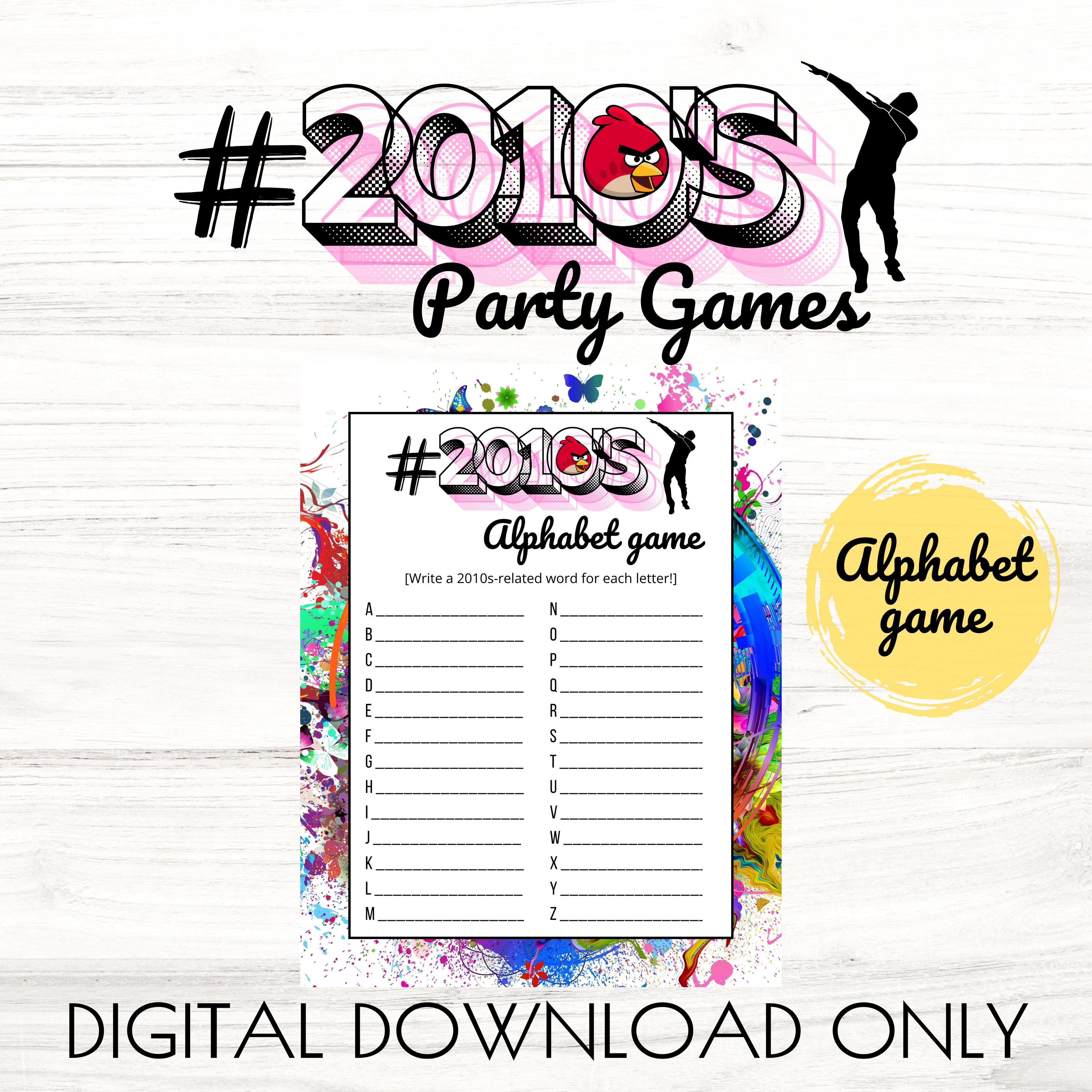 2010s Party Games Bundle: Printable Trivia & Activities (digital ...