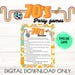 70s Theme Party Games Bundle, Printable 70s Disco Birthday Party ...