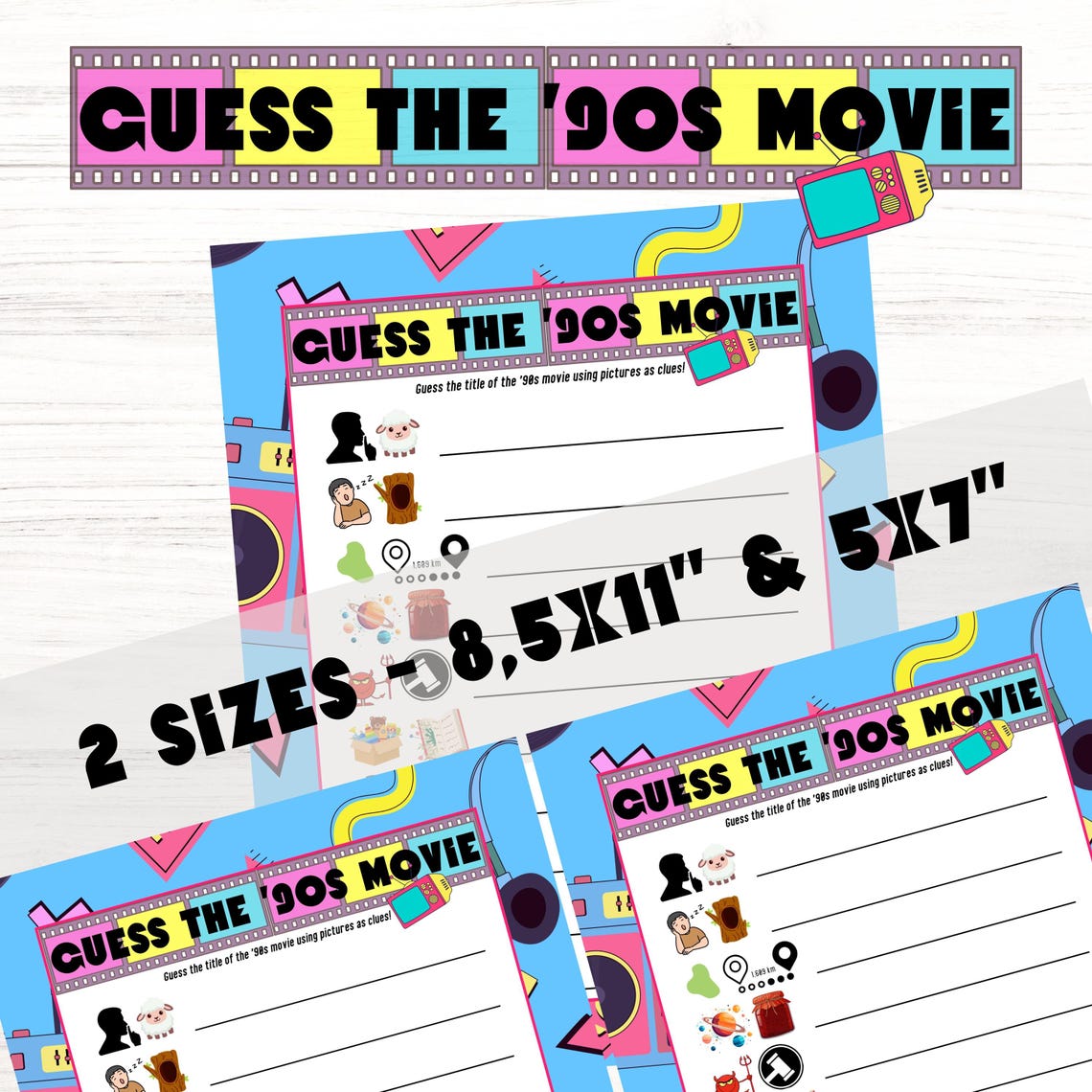 Guess the 90s Movie Game: Printable 90s Party Activity (digital ...