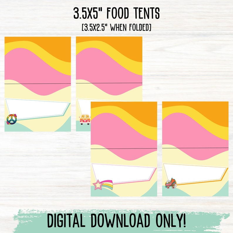 Hippie Theme Party Decorations, Printable Groovy Birthday Party Decors ...