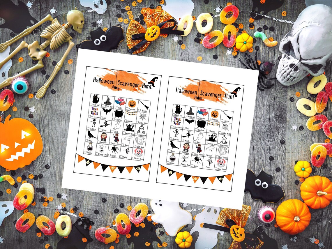 Printable Halloween Scavenger Hunt Activity Fall Scavenger - Etsy