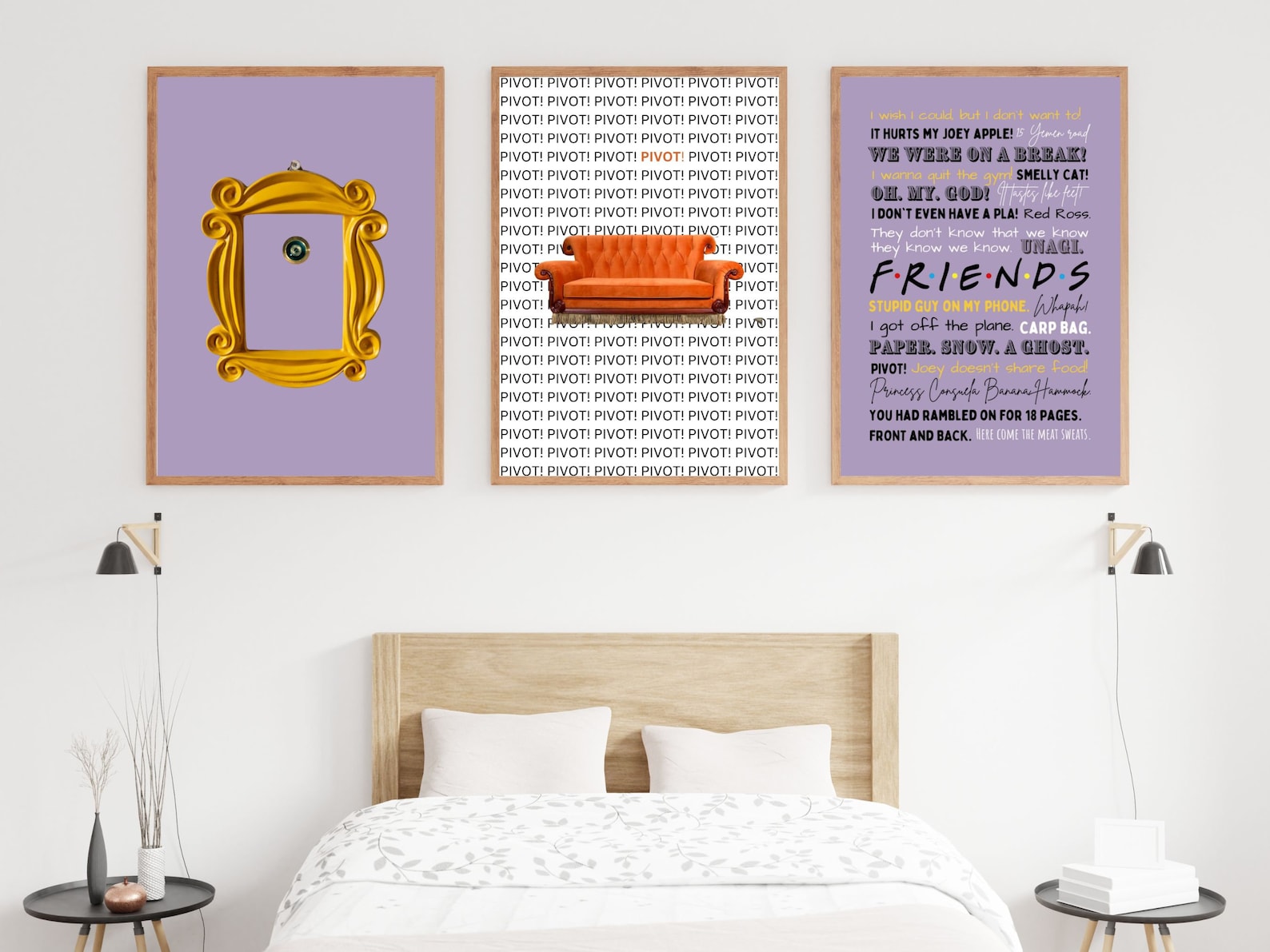 Printable Friends TV Show Wall Art Set of 3, Home Decor, Friends Poster ...