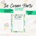 Ice Cream Party Game Bundle Birthday Party Activities Kids - Etsy
