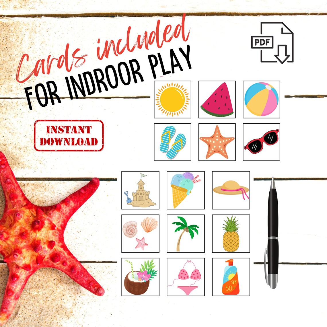 Summer Scavenger Hunt, Printable Summer Party Game for Kids and Adults ...