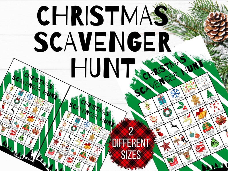 Printable Christmas SCAVENGER HUNT, Winter Scavenger Hunt, Outdoor Game ...