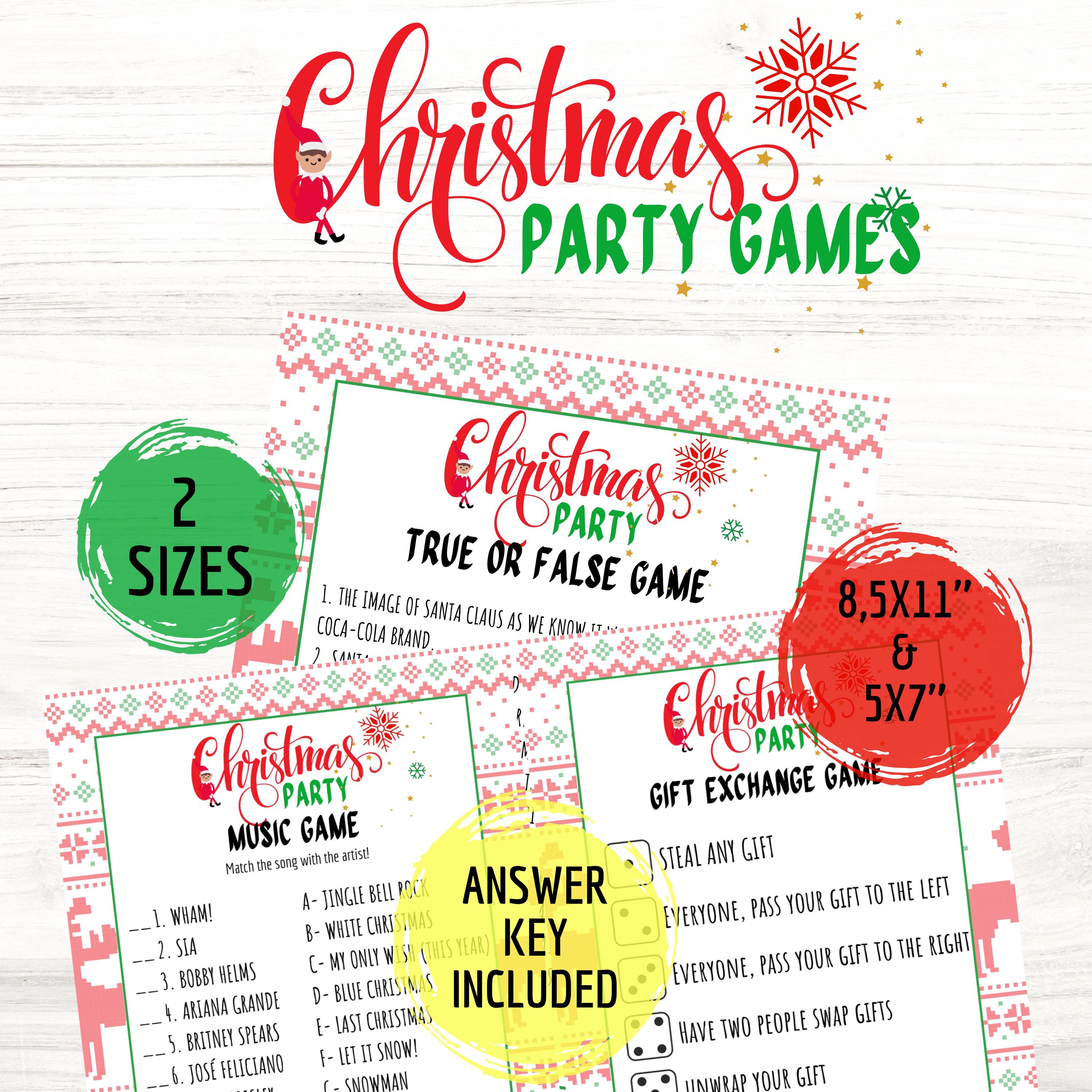 Christmas Party Printable Games Bundle, Christmas Theme Party Kids ...