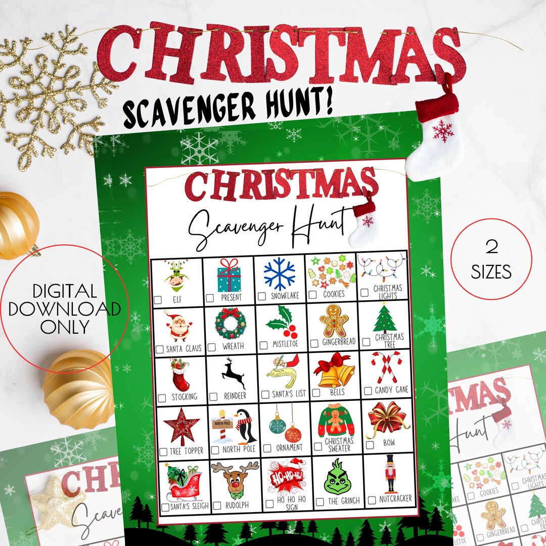 Printable Christmas SCAVENGER HUNT, Winter Scavenger Hunt, Outdoor ...
