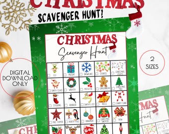 Printable Christmas SCAVENGER HUNT, Winter Scavenger Hunt, Outdoor ...