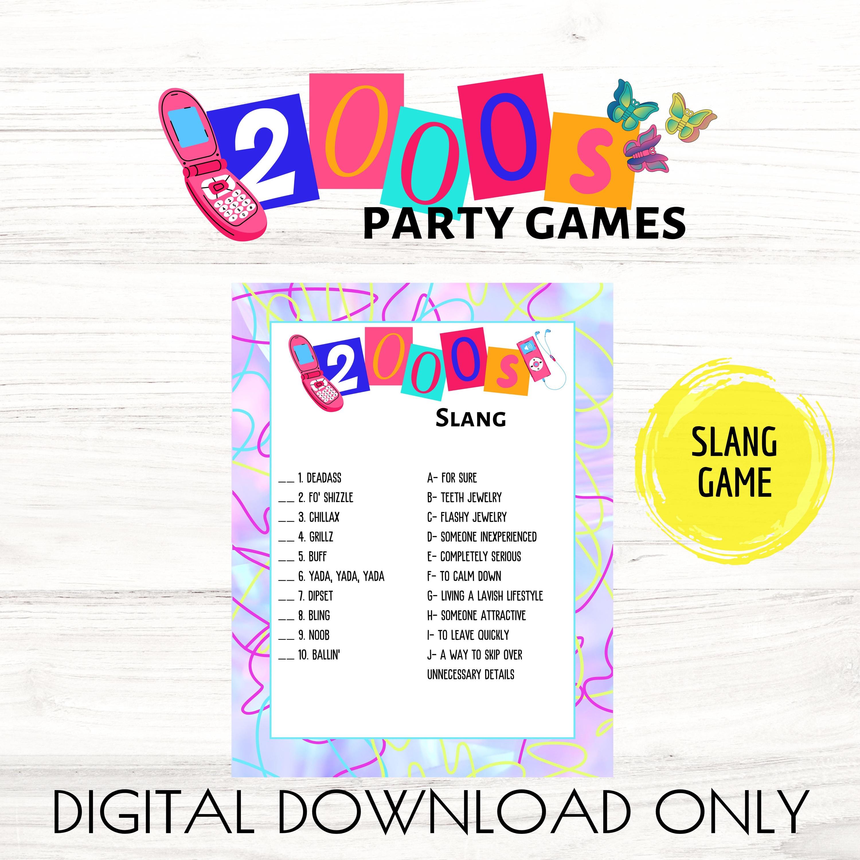 2000s Party Games Bundle: Y2K Trivia, Music, Slang (printable PDF) - Etsy