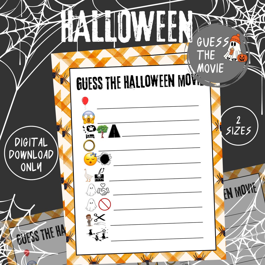 Guess the Halloween Movie Party Game, Printable Halloween Movie ...