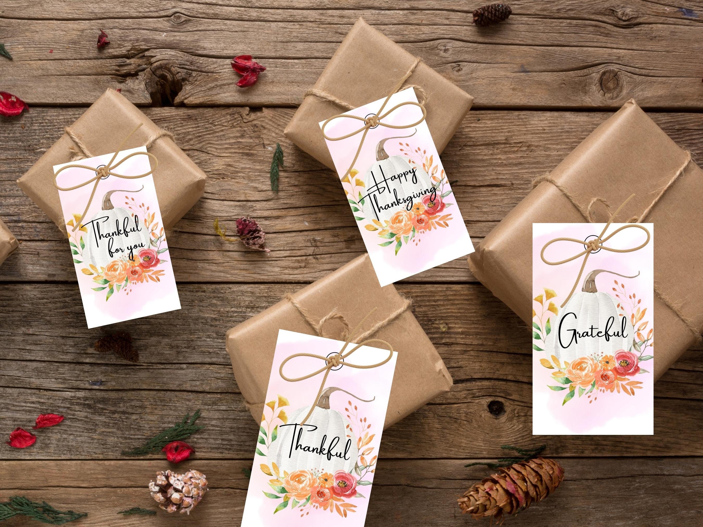 Printable Thanksgiving Gift Tags, Digital Download Holiday Gift Tags ...