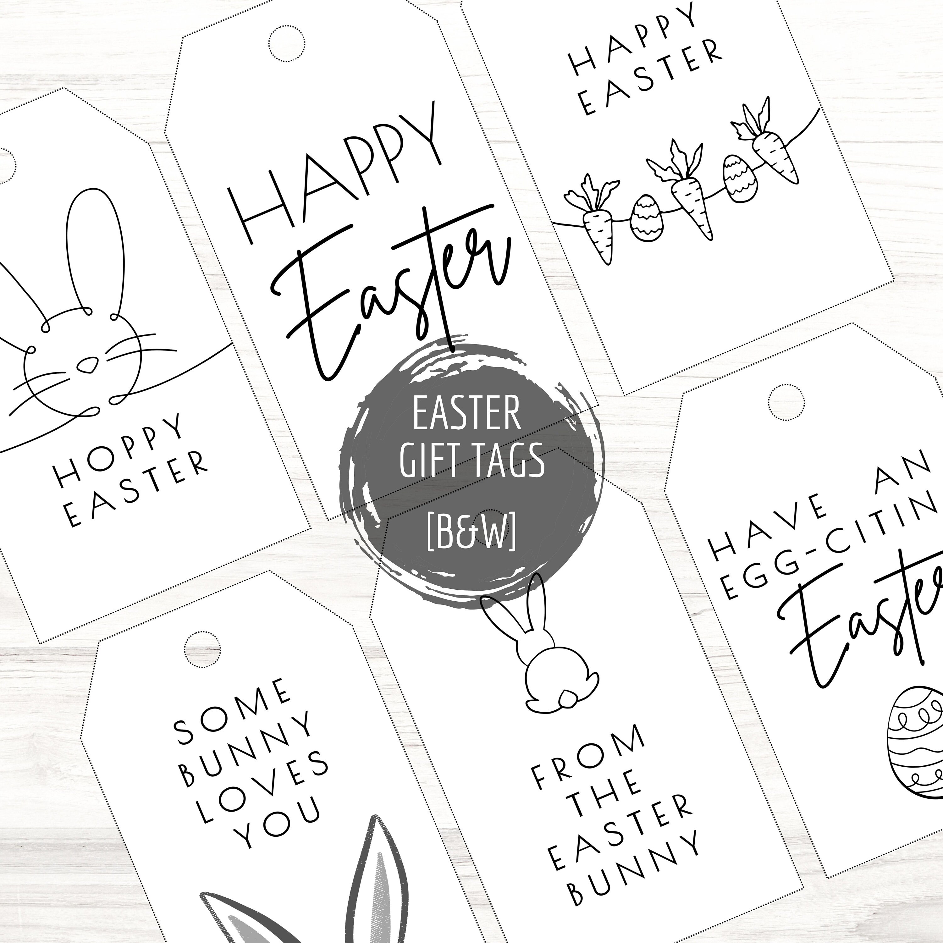 Minimalist Easter Gift Tags, Printable Easter Thank You Tags, Easter ...
