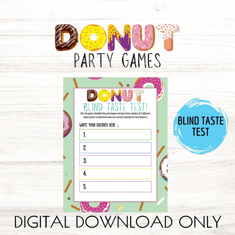 Donut Party Games Printable, Doughnut Theme Party Games Bundle, Donut ...