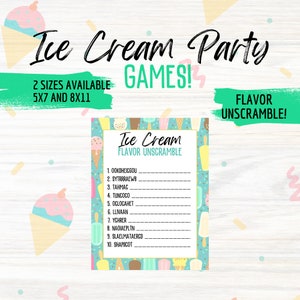 Ice Cream Party Game Bundle, Birthday Party Activities, Kids Activity ...