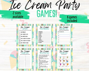 Ice Cream Party Game Bundle, Birthday Party Activities, Kids Activity ...