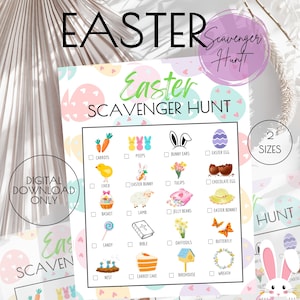 Easter Scavenger Hunt Printable for Kids, Easter Family Party Game ...